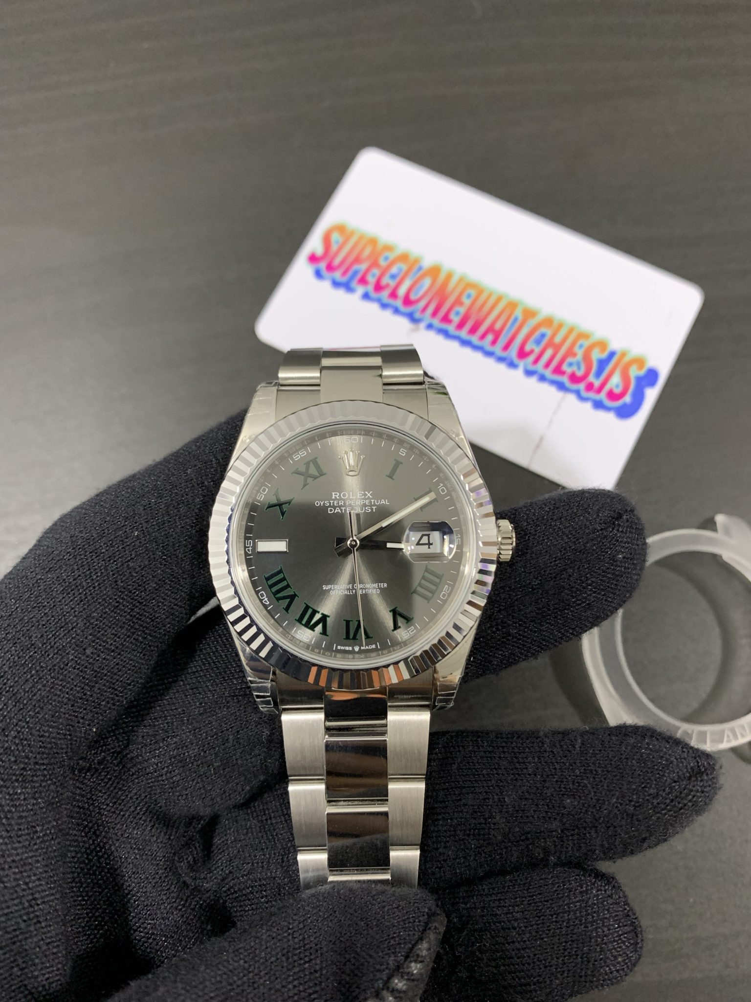 Clean Factory Rolex Datejust Wimbledon Replica 904L Steel