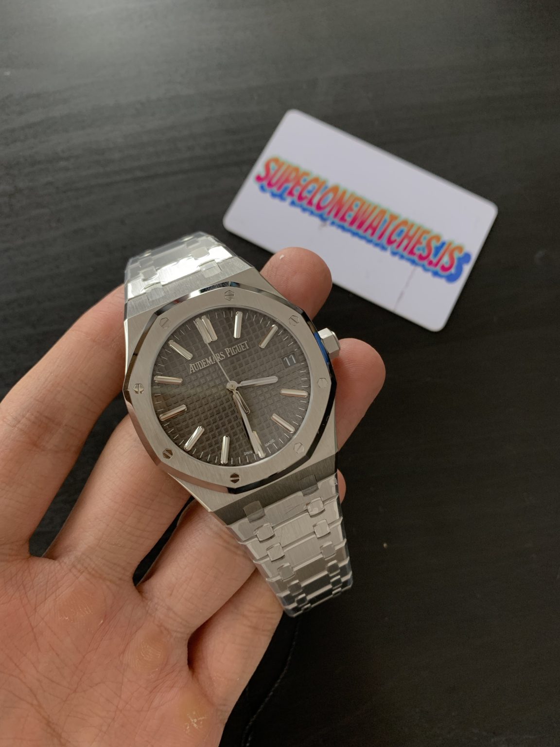 Super Fake AP Royal Oak Grey Dial 50th Anniversary For Sale