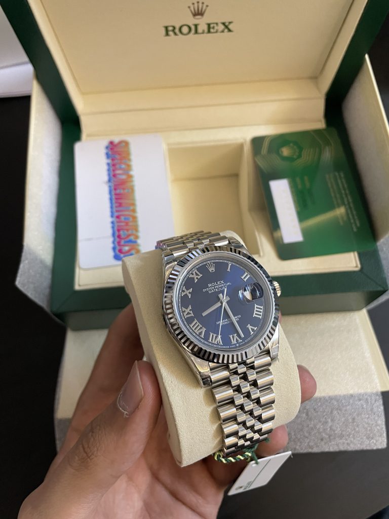 1:1 High End Rolex Datejust Copy in Blue Dial Roman Numerals