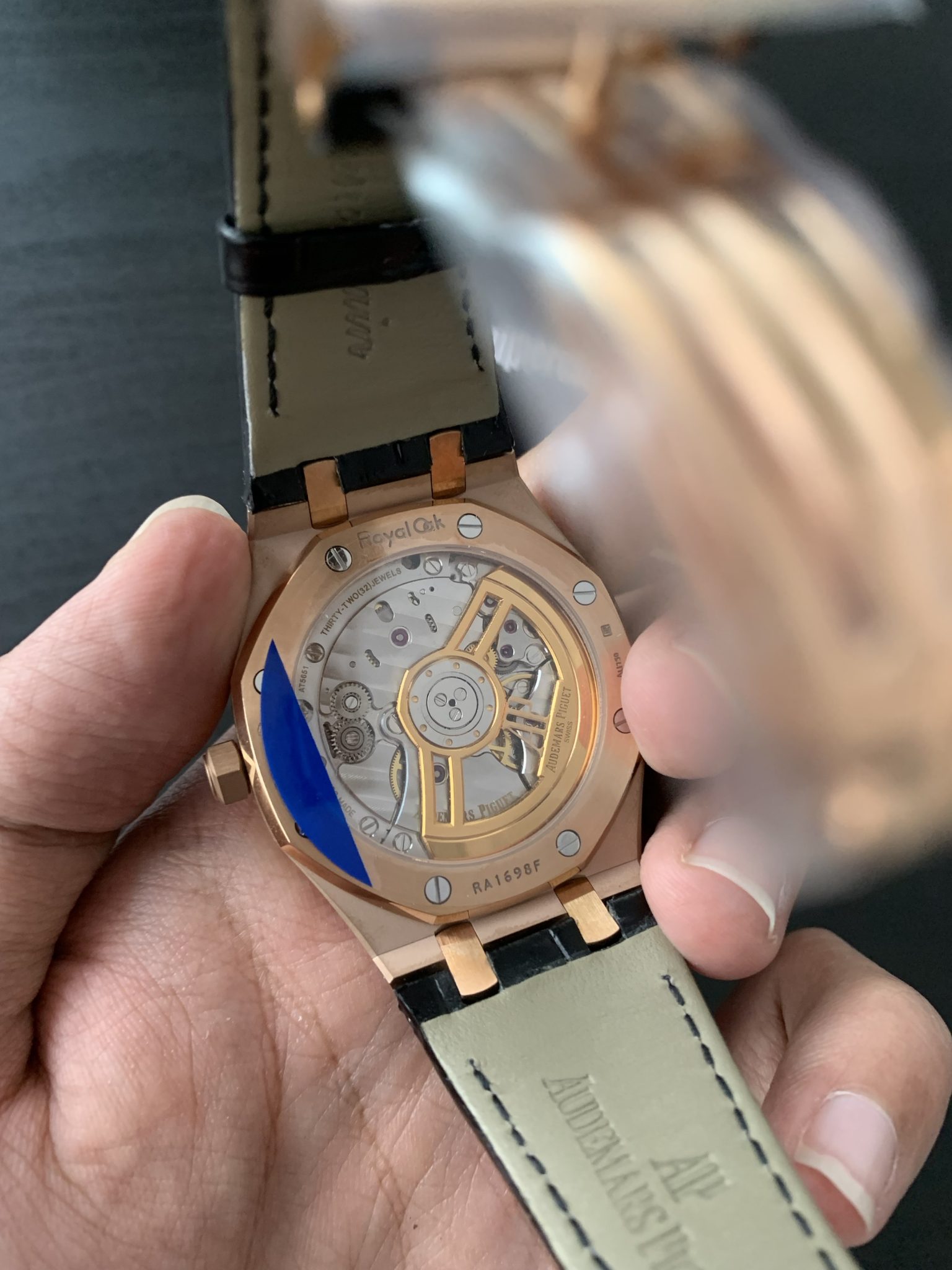 AP 15500 Rose Gold Black Dial 1:1 Super clone Replica Leather