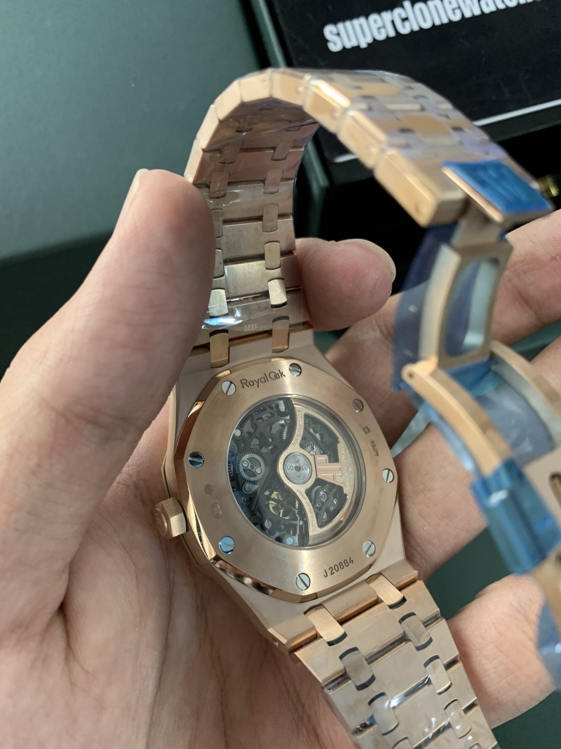 Best Rose Gold AP Skeleton Replica Ref15407 Open-Work