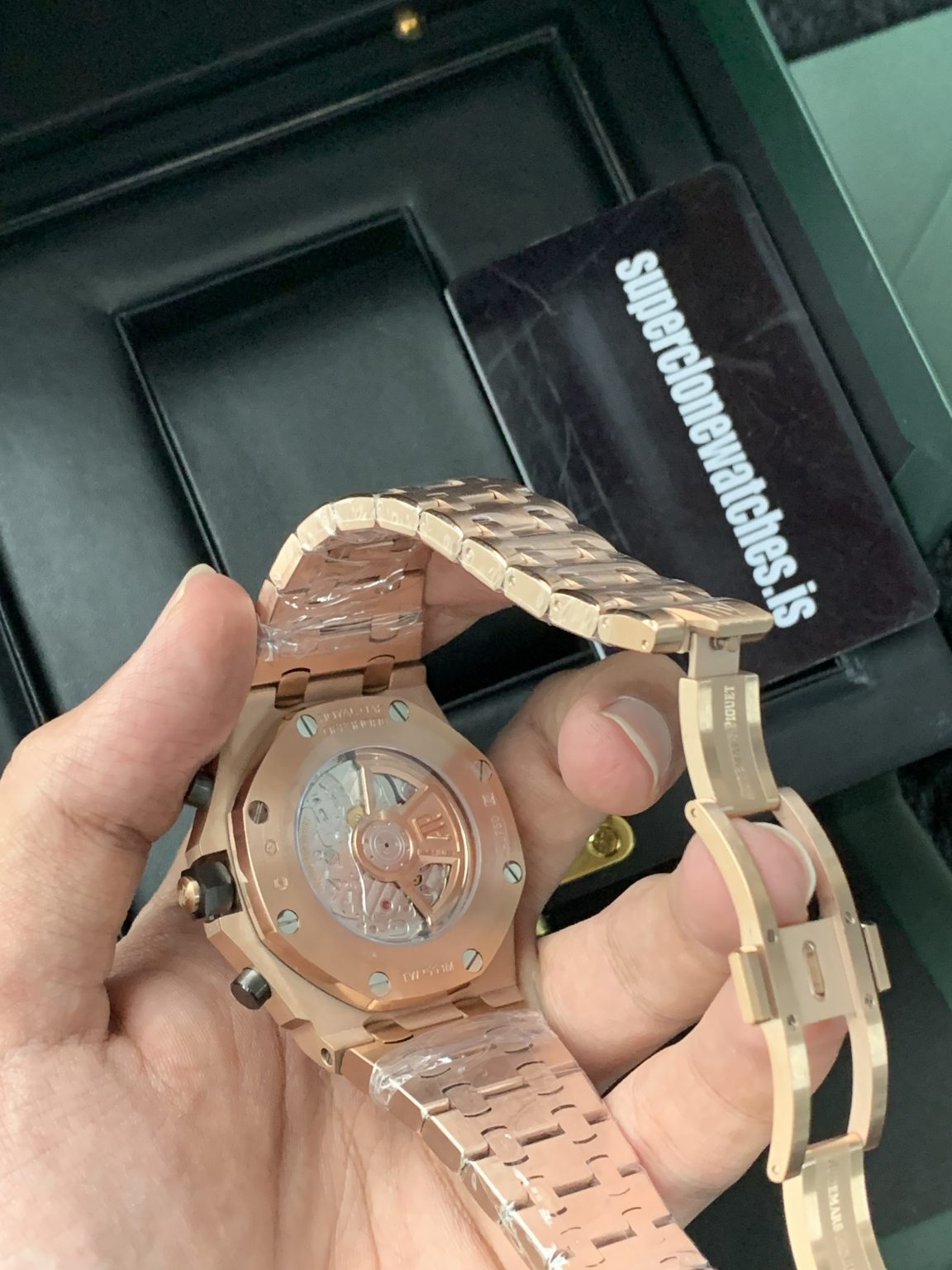 Replica AP Royal Oak Offshore Beast Rose Gold Blue Dial 26238