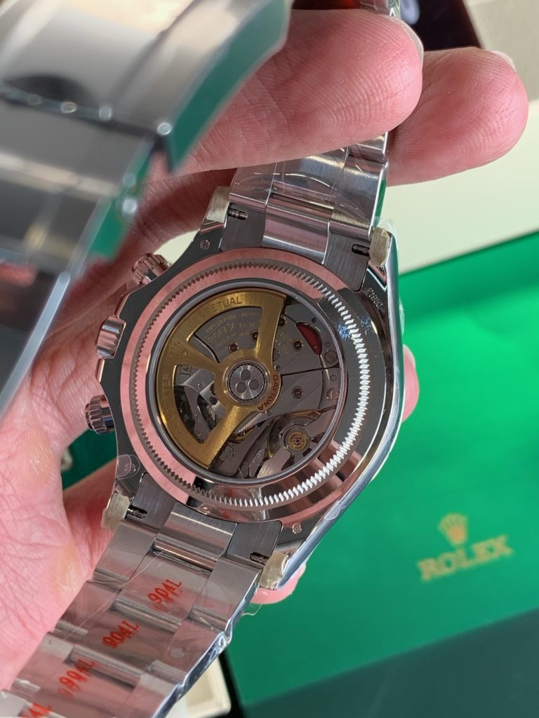 Buy Latest Clone Rolex Daytona Platinum Transparent Case Back